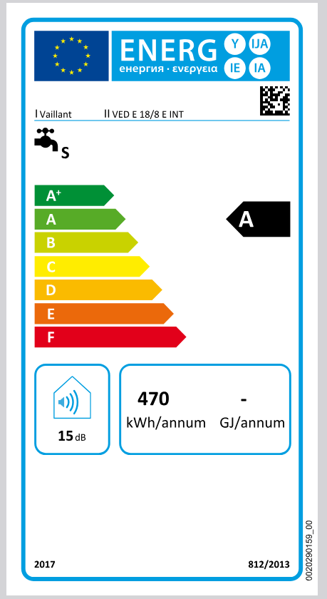 Electric instantaneous water heater Vaillant VED E 18/8 E INT exclusive ...