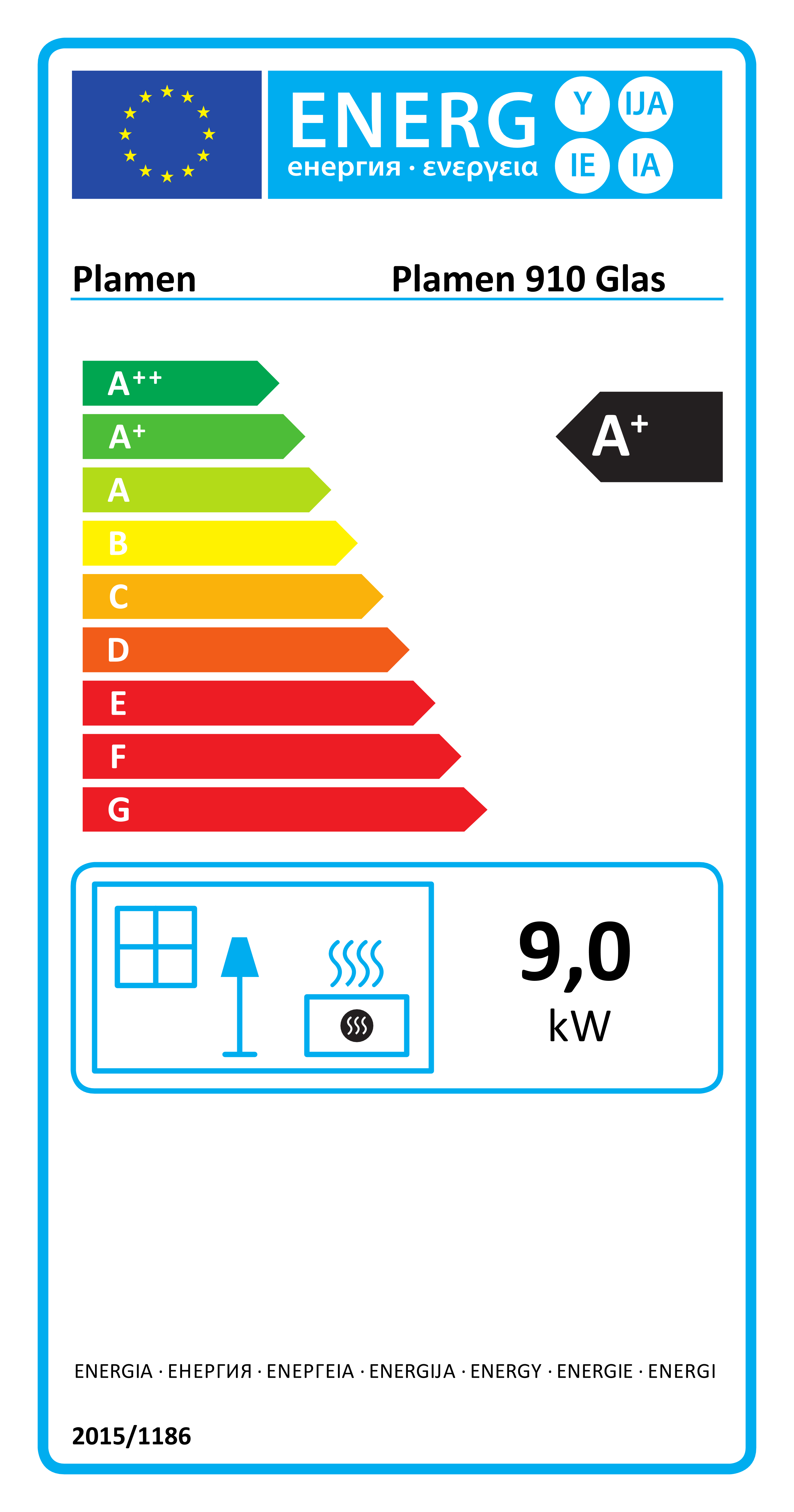 Herd Plamen 910 GLAS schwarz, 9-11 kW | Termometal