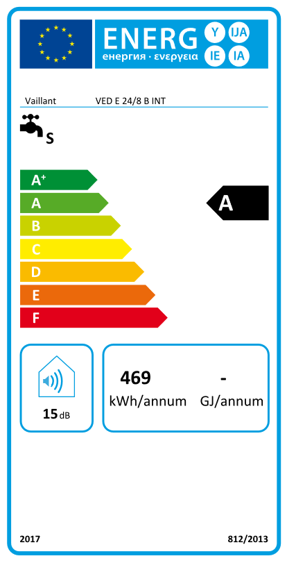 Electric instantaneous water heater Vaillant VED E 24/8 INT electronic ...